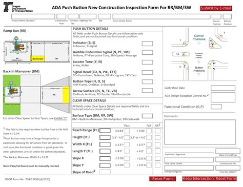 Odot Form 734 5245b Download Fillable Pdf Or Fill Online Ada Push