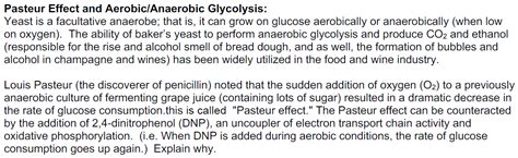 Solved Pasteur Effect And Aerobic Anaerobic Glycolysis