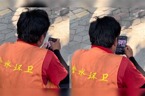 环卫工坐路边狂给女主播点赞！连续2次送104元礼物：一声哥哥一天白干礼物环卫工哥哥