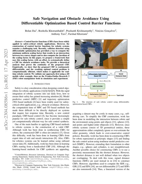 Pdf Safe Navigation And Obstacle Avoidance Using Differentiable