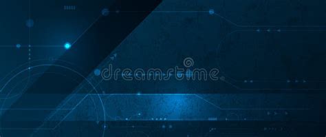 Illustration Abstract Circuit Board With Texture On Gradient Blue Color