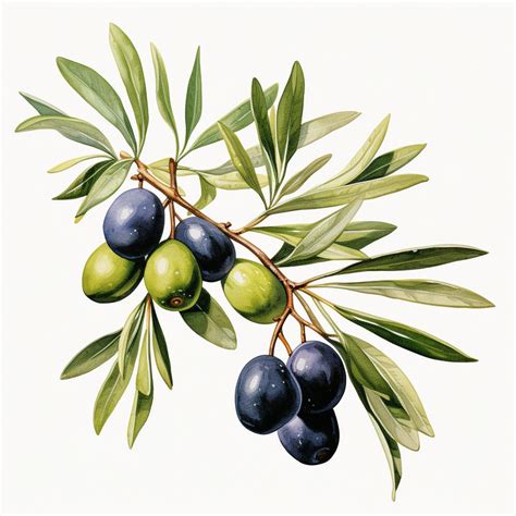 Clipart Rameau Dolivier 12 Png Clipart Aquarelle Olive Fond