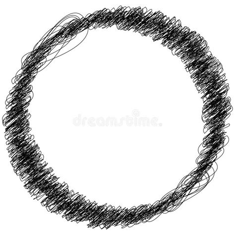 Scribble Sketchy Doodle Circles With Hand Drawn Drawing Effect Stock