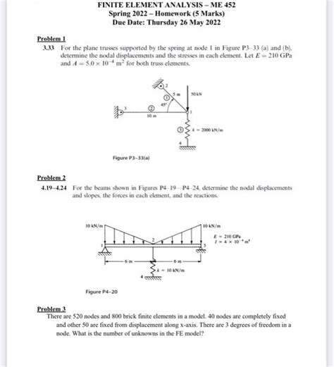 Solved Finite Element Analysis Me 452 Spring 2022