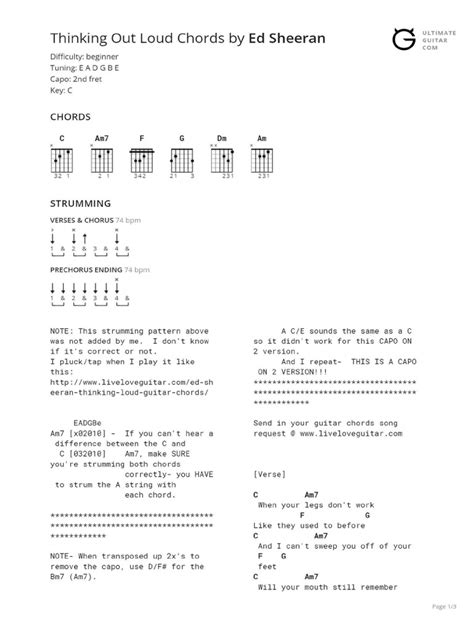 Thinking Out Loud Chords Pdf