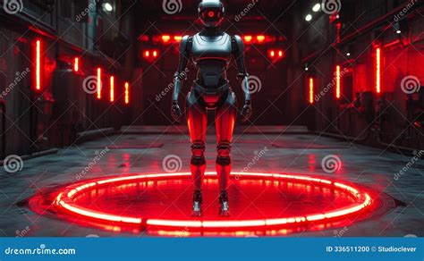 robotic humanoid in high tech laboratory generative ai stock