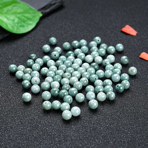 天然a货翡翠珠子散珠单颗转运珠路路通玉环手链diy穿珠手链配件 虎窝淘