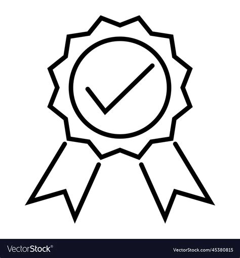 Black Thin Line Award Medal Icon Royalty Free Vector Image