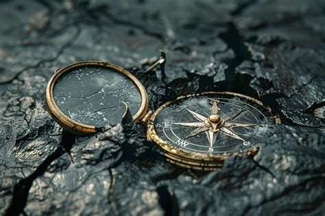 Visualization Of A Broken Compass Unable To Find E Premium Ai