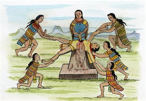 Mexico Aztec Sacrifice Nhuman Sacrifice After An Aztec