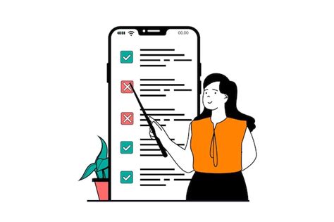 Premium Vector Online Survey Concept With People Scene In Flat Web Design Woman Choosing