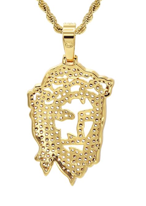 Mens Gold Plated Rope Chain And Jesus Piece Chain Appx 146 Grams