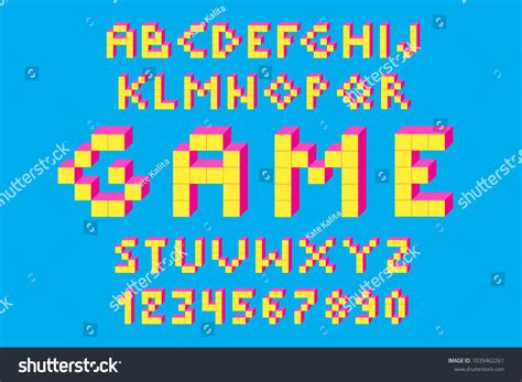 Pixel Retro Video Game Font 80s Stock Vector Royalty Free 1039462261 Shutterstock