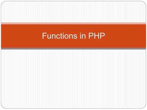 Functions In Phppptx