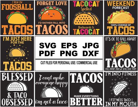 Taco T Shirt Bundle Taco Png Taco Svg Taco Quote Taco Lover Taco
