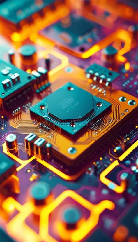 Computer Processor On Circuit Stock Illustration Illustration Of Integrated Semiconductor