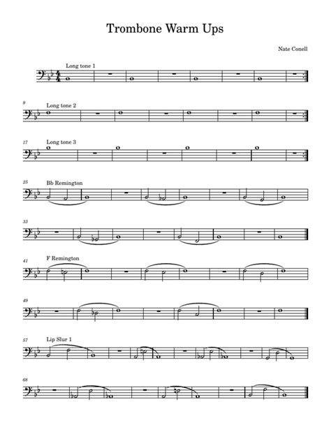 Trombone Warm Ups Pdf