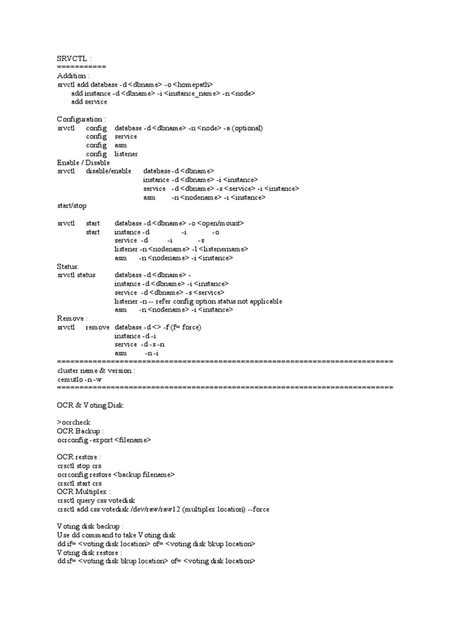 rac commands pdf windows registry computer cluster