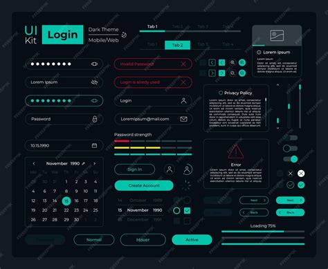 Premium Vector Login Ui Elements Kit