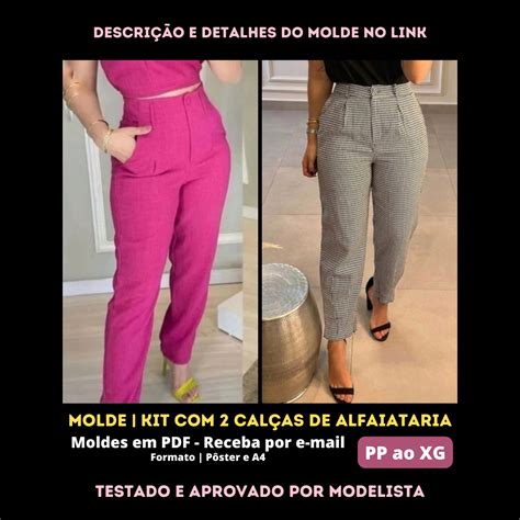 Molde em PDF Kit Calças de Alfaiataria Empreendedora Digi