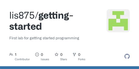 GitHub Lis875 Getting Started First Lab For Getting Started Programming