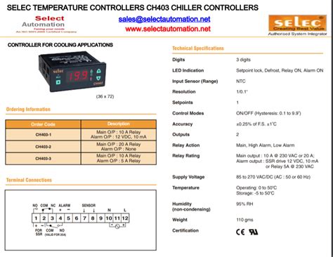 Selec CH403 On Off Cooling Controller At Rs 1526 In Ludhiana ID 22539298648