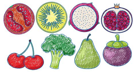 Fruit And Vegetables Drawing Easy At Matilda Chomley Blog