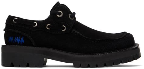ader error black suede loafers ader error