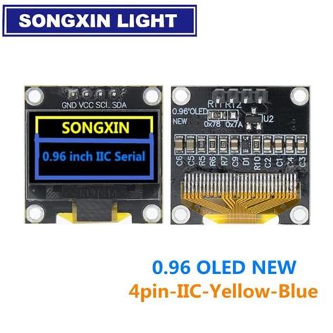 Module Daffichage Oled Pour Arduino 096 Pouces 10 Pièces 4 Broches 7 Broches Blanc Bleu