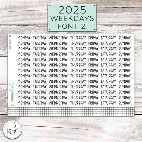 Kit Xx A Kit Weekday Scripts Etsy