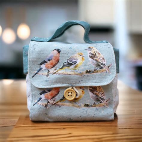 Mug Carry Case Set Garden Birds Sewing Kit Amber Makes