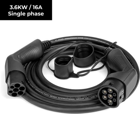 Laadkabel Type 2 3 6KW 16A 1 Fase 5 Meter Bol Com