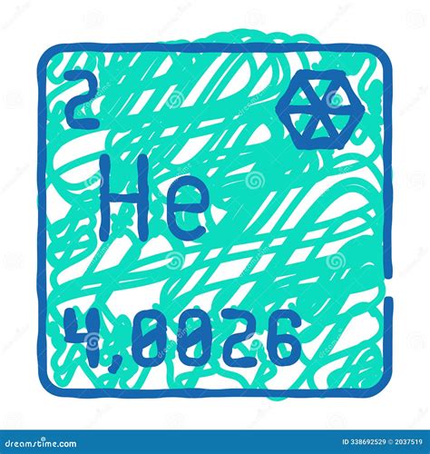 Helium Chemical Element Icon Doodle Illustration Cartoon Vector