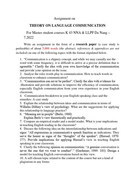 End Of Course Assignment Topics For Tolc K 43 Nna Llpp Da Nang 72022