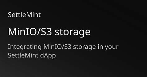 Minio S3 Storage
