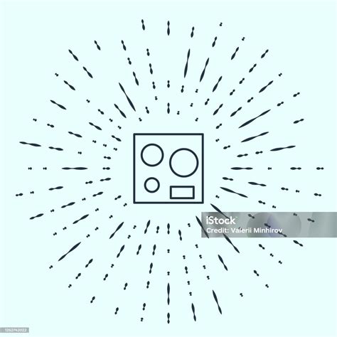 黑線電爐圖示隔離在灰色背景爐灶標誌帶四個圓形燃燒器的爐子抽象圓隨機點向量插圖向量圖形及更多一個物體圖片 一個物體 丙烷 住宅廚房