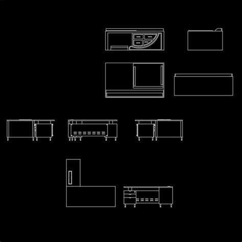 Office Desk Dwg Cad Block Free Download Freedwgfile