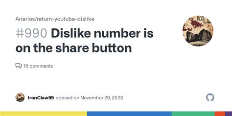 Dislike Number Is On The Share Button · Issue 990 · Anariosreturn