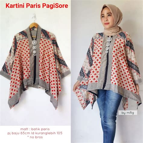 Jual Busana Batk Muslim Blus Batik Kartini Modern Blus Batik Wanita Model Kartini Shopee Indonesia