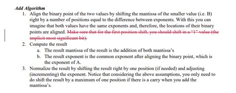 Solved Add Algorithm 1 Align The Binary Point Of The Two Chegg Com