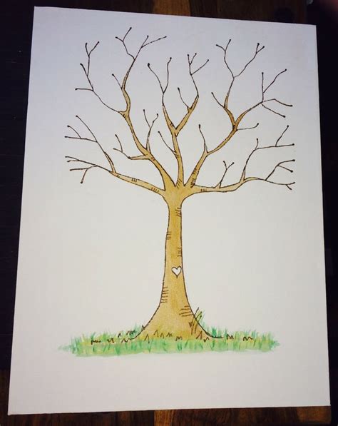 Diy Fingerprint Tree On Canvas We Used The Template Kindly Provided
