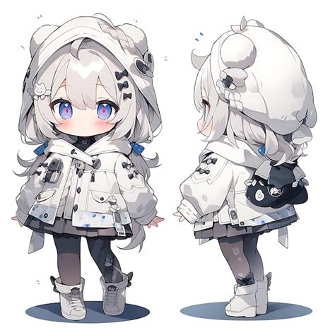 Premium Photo Character Anime Of Female Chibi Kawaii Ai Assistant