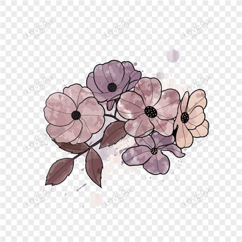 가을 꽃 꽃다발 수채화 배경 Png 일러스트 무료 다운로드 Lovepik