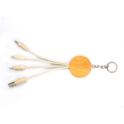 Eco Friendly Bamboo Wheat Straw 3 IN 1 Charging Cable Vanova Technology