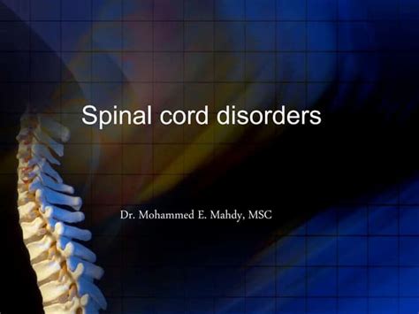 Spinal Cord Disorders Pptx