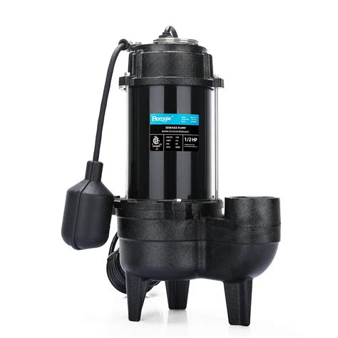 Bomgie 12 Hp Sewageeffluent Submersible Pump 6000 Gph Basement Sump Pump With 10ft Auto Float