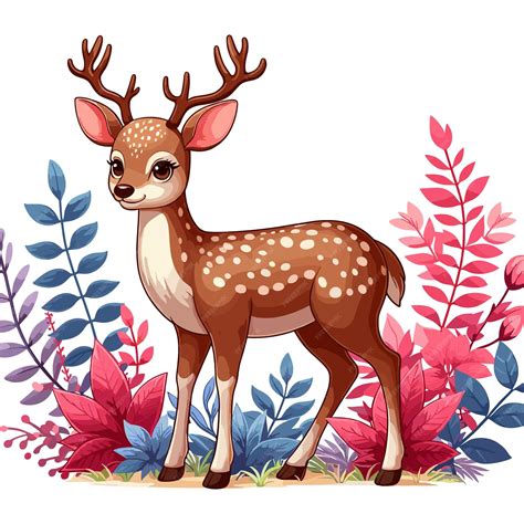 Cute Deer Vector Cartoon Illustration Premium Ai Generated Vector