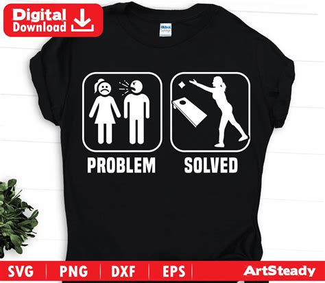 Cornhole Svg Files Funny Problem Solved Memes Female Version Etsy