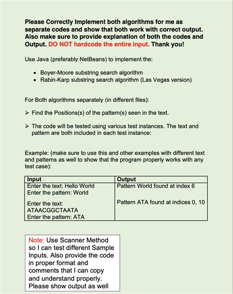 Solved Note Use Scanner Method So I Can Test Different