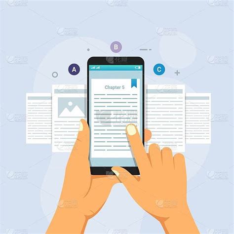 手持智能手机阅读电子书与电子书阅读器